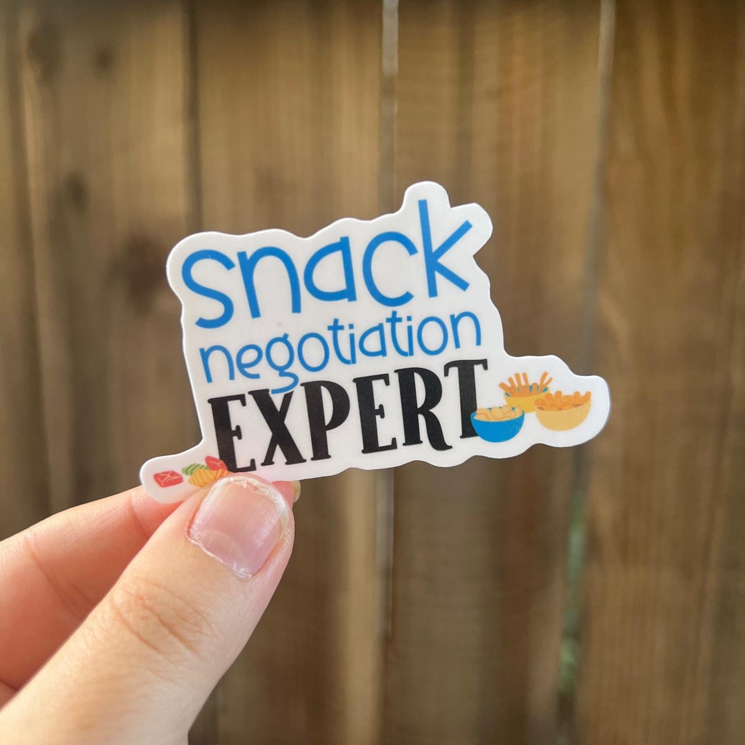 Snack Negotiation Expert Sticker, Decal, Teacher Sticker, Laptop ...