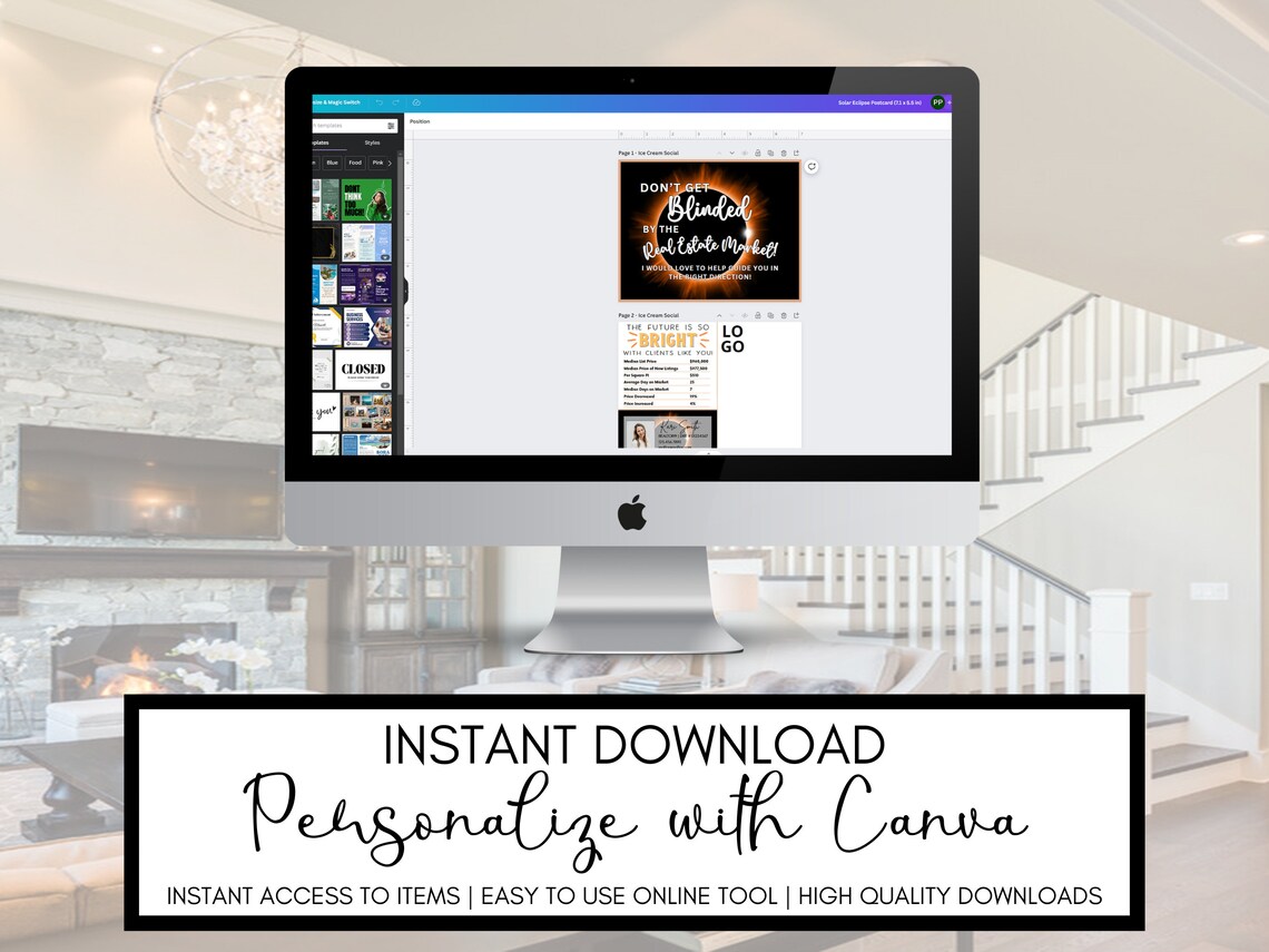 Solar Eclipse Realtor Postcard, DIGITAL DOWNLOAD, Real Estate Marketing ...