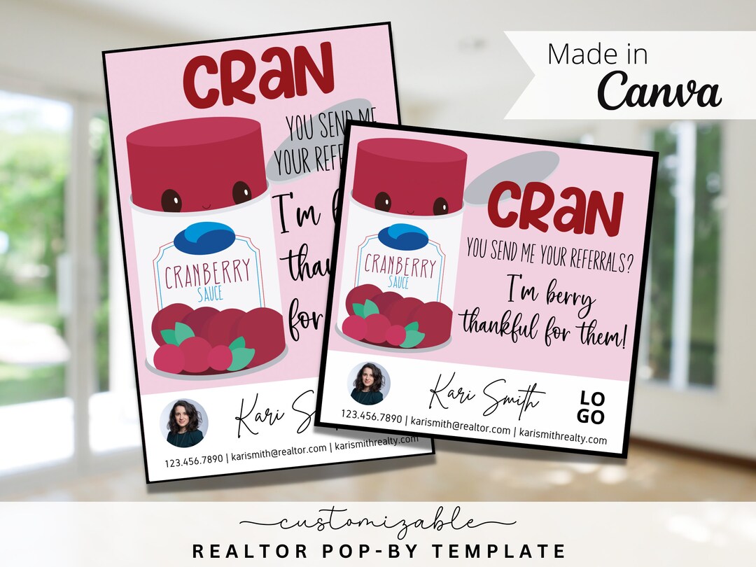 Cranberry Pop-by Tags, EDITABLE TEMPLATE, Realtor, Real Estate ...