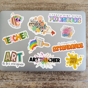 Art Teacher Stickers 10 Pack, White or Clear, Decals, Stickers, Laptop ...