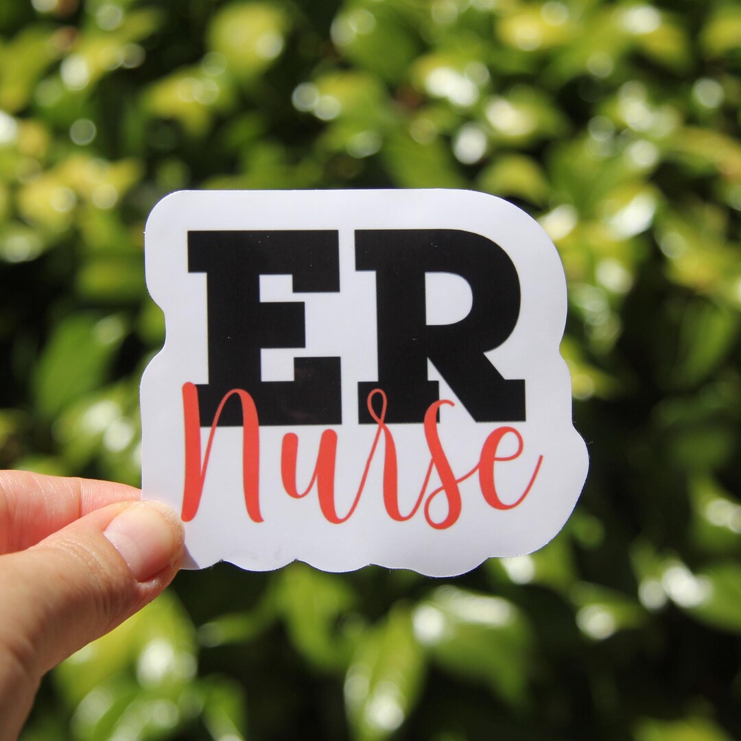 ER Nurse Sticker, Emergency Room Nurse Sticker, Decal Sticker, Laptop ...