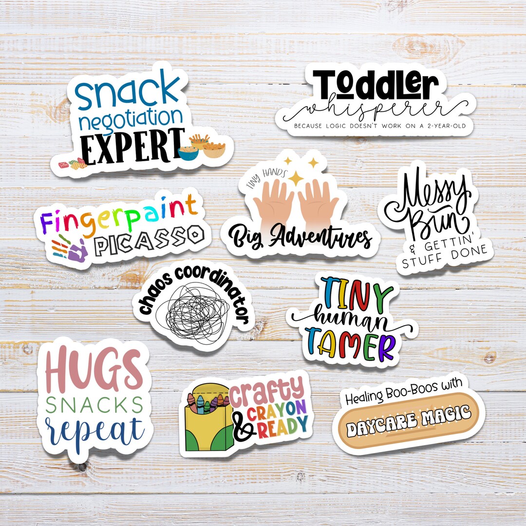 Daycare Teacher Stickers 10 Pack, White or Clear, Decals, Vinyl ...