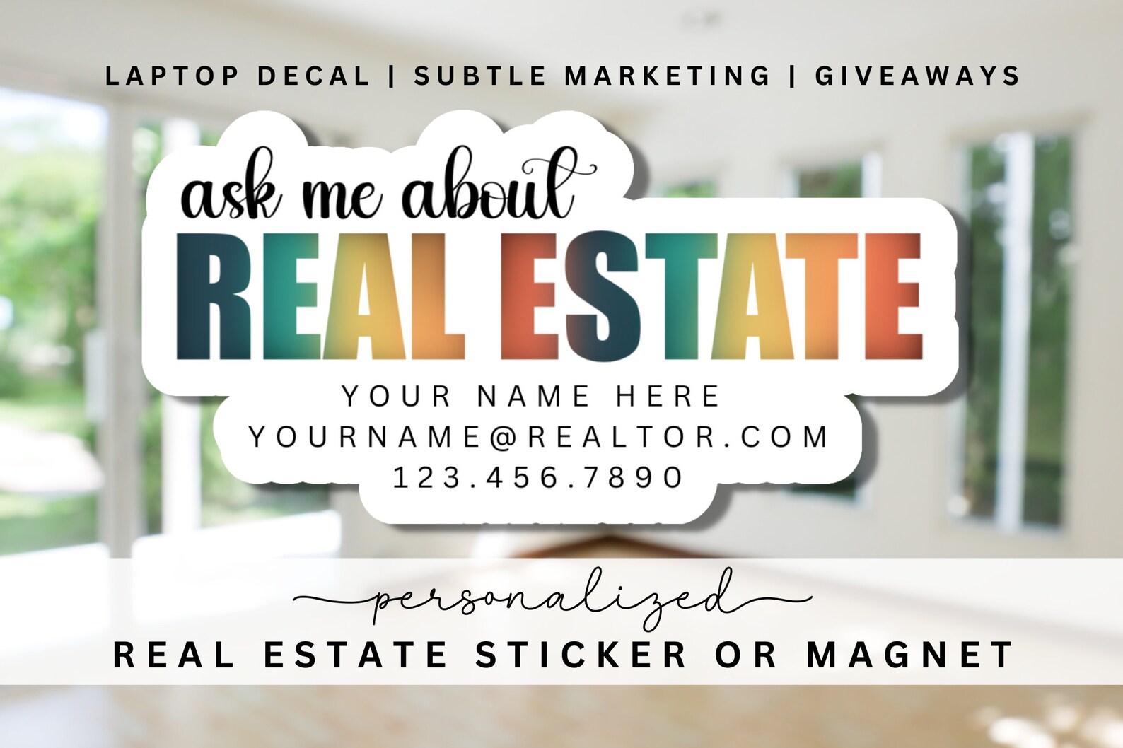 PERSONALIZED Ask Me About Real Estate Sticker or Magnet, Real Estate ...