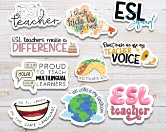 High School Teacher Stickers 10 Pack, White or Clear, Decals, Vinyl ...