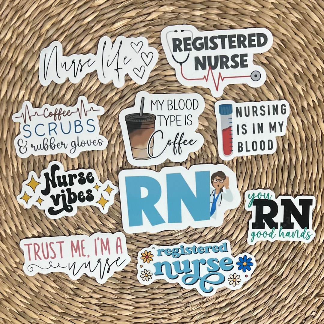 Registered Nurse 10-sticker Pack, Decals, Vinyl Stickers, Laptop ...