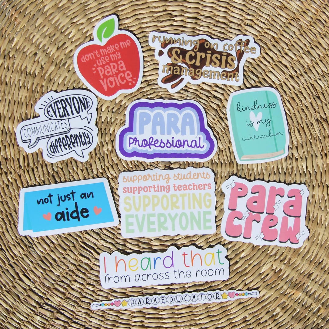 Paraeducator 10-sticker Pack, White or Clear, Decals, Laptop Stickers ...