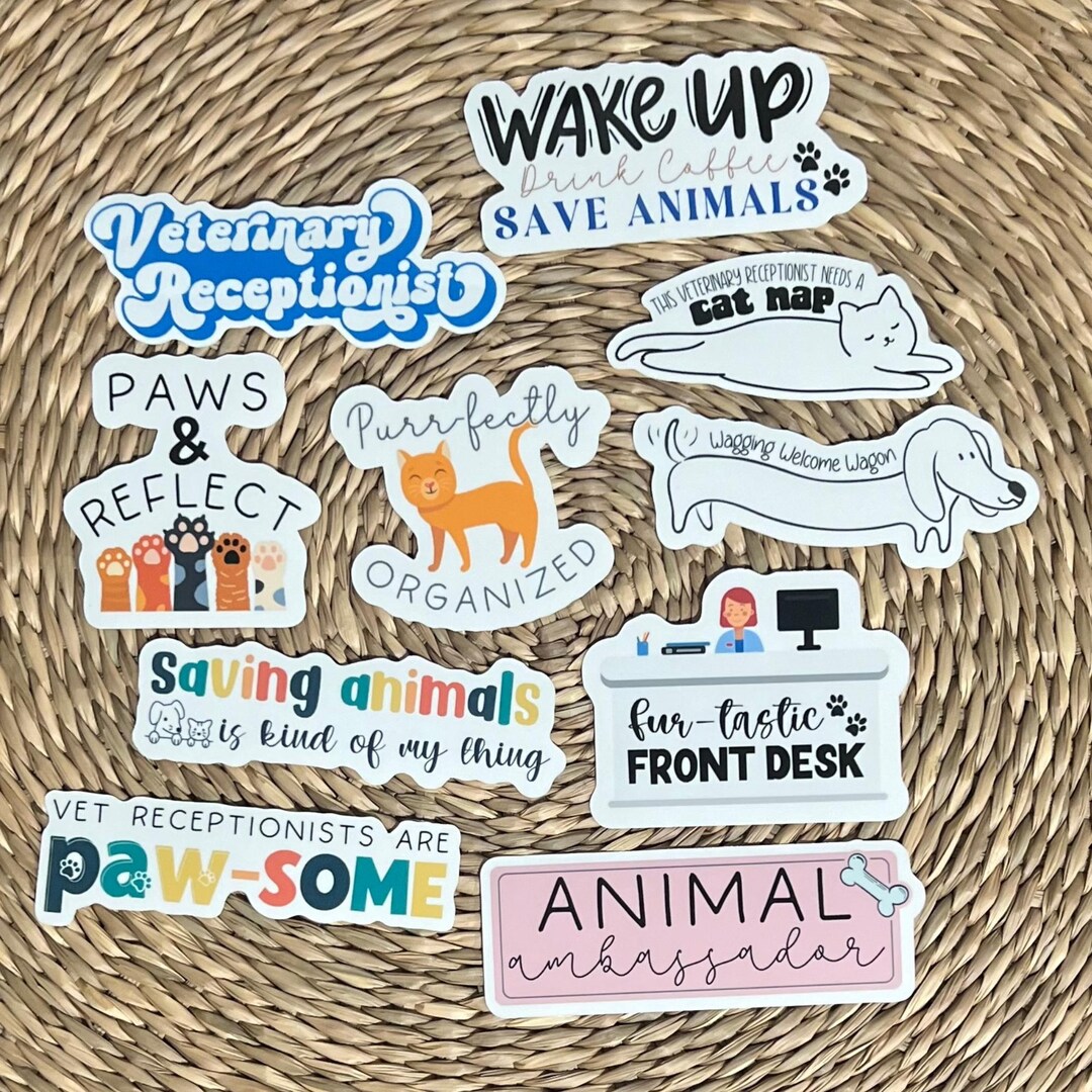 Vet Receptionist 10-sticker Pack, Vinyl Stickers, Laptop Stickers, Vet ...