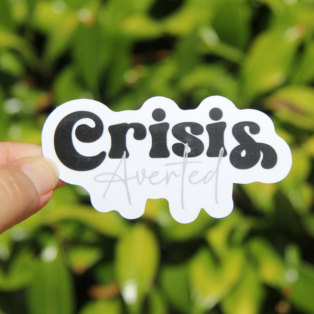 Crisis Averted Sticker, Decal, Teacher Sticker, Laptop Sticker, Gift ...