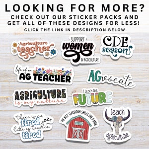 There is No Tired Like Ag Teacher Tired Sticker, Decal, Teacher Sticker ...