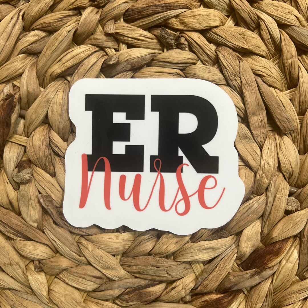 ER Nurse Sticker, Emergency Room Nurse Sticker, Decal Sticker, Laptop ...