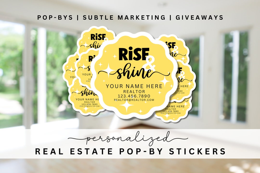Rise & Shine Pop-by Stickers, Insurance, Mortgage, Real Estate ...