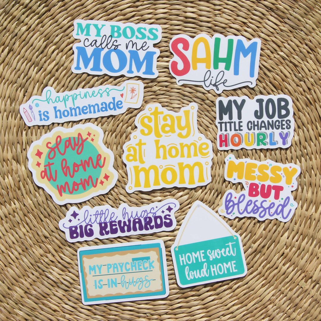 Stay at Home Mom 10-sticker Pack, Funny Mom Life Stickers, Relatable ...