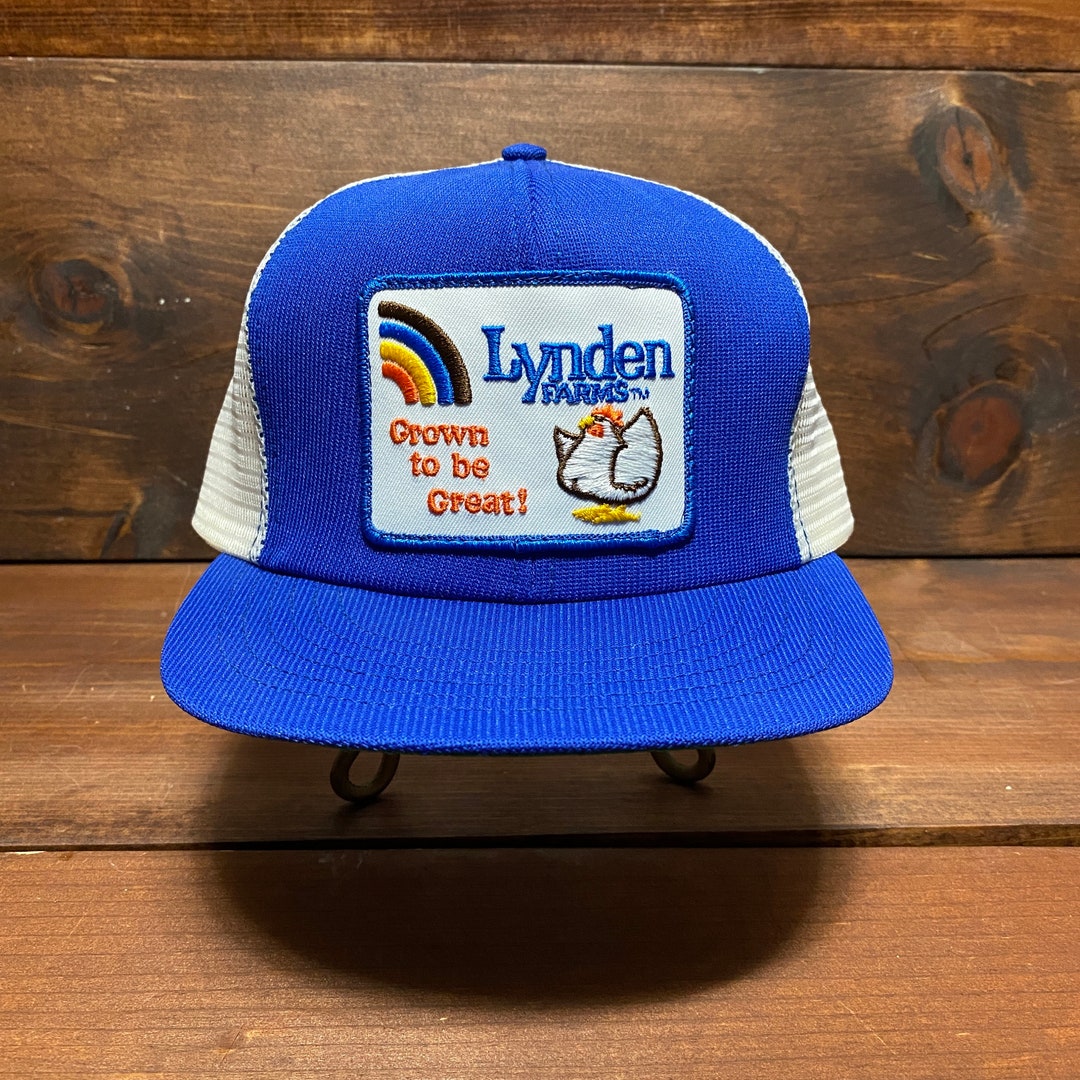 Vintage 70s Lynden Farms Trucker Hat Mesh Back Snap Back Adjustable Fit ...