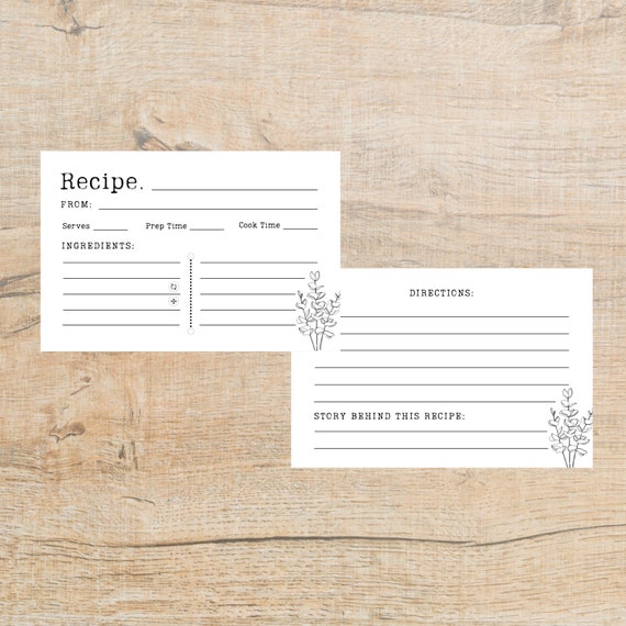 Typewriter Recipe Card - Etsy