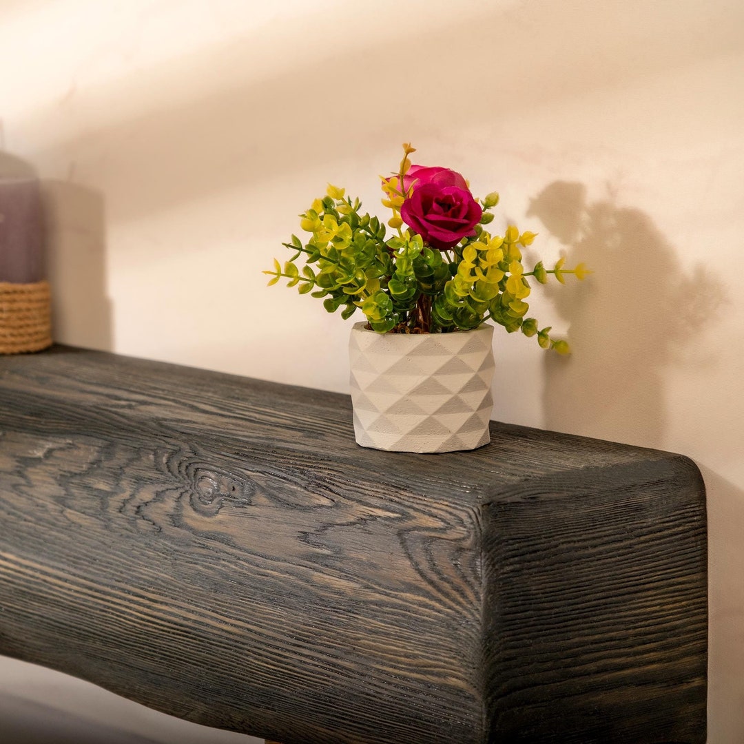 Solid Pinewood Fireplace Mantel, Farmhouse Decor Barnwood Beam, Living ...