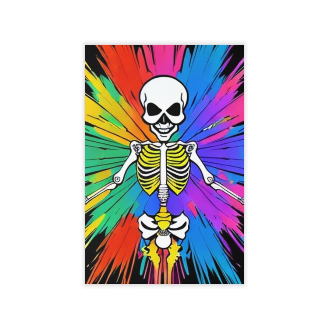 Colorful Skeleton Wall Decals - Etsy