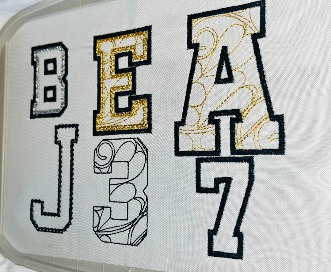 Embroidery File College Varsity Font School Spirit Font in 5 Sizes ...