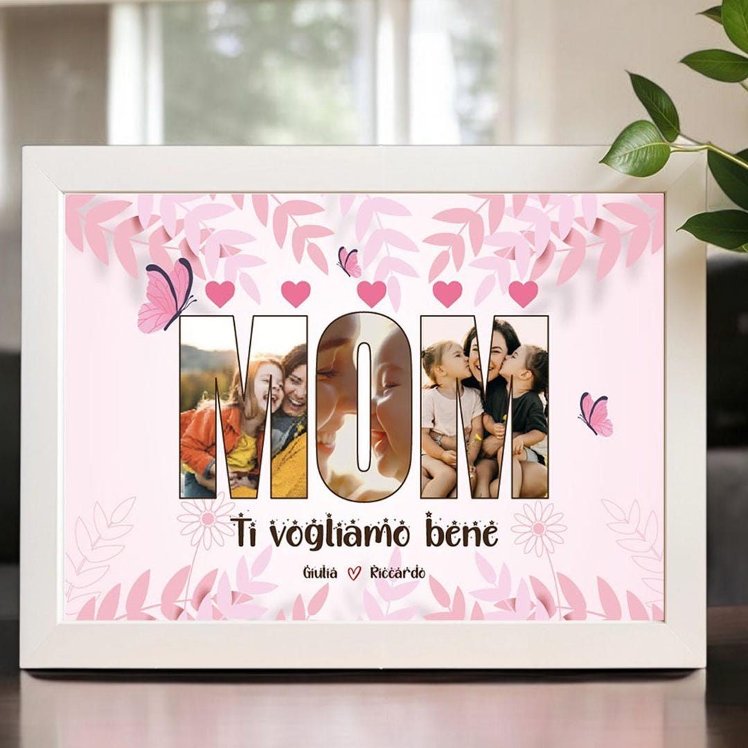 Personalized Mom Frame With MOM Writing and 3 Photos - Unique Gift Idea ...