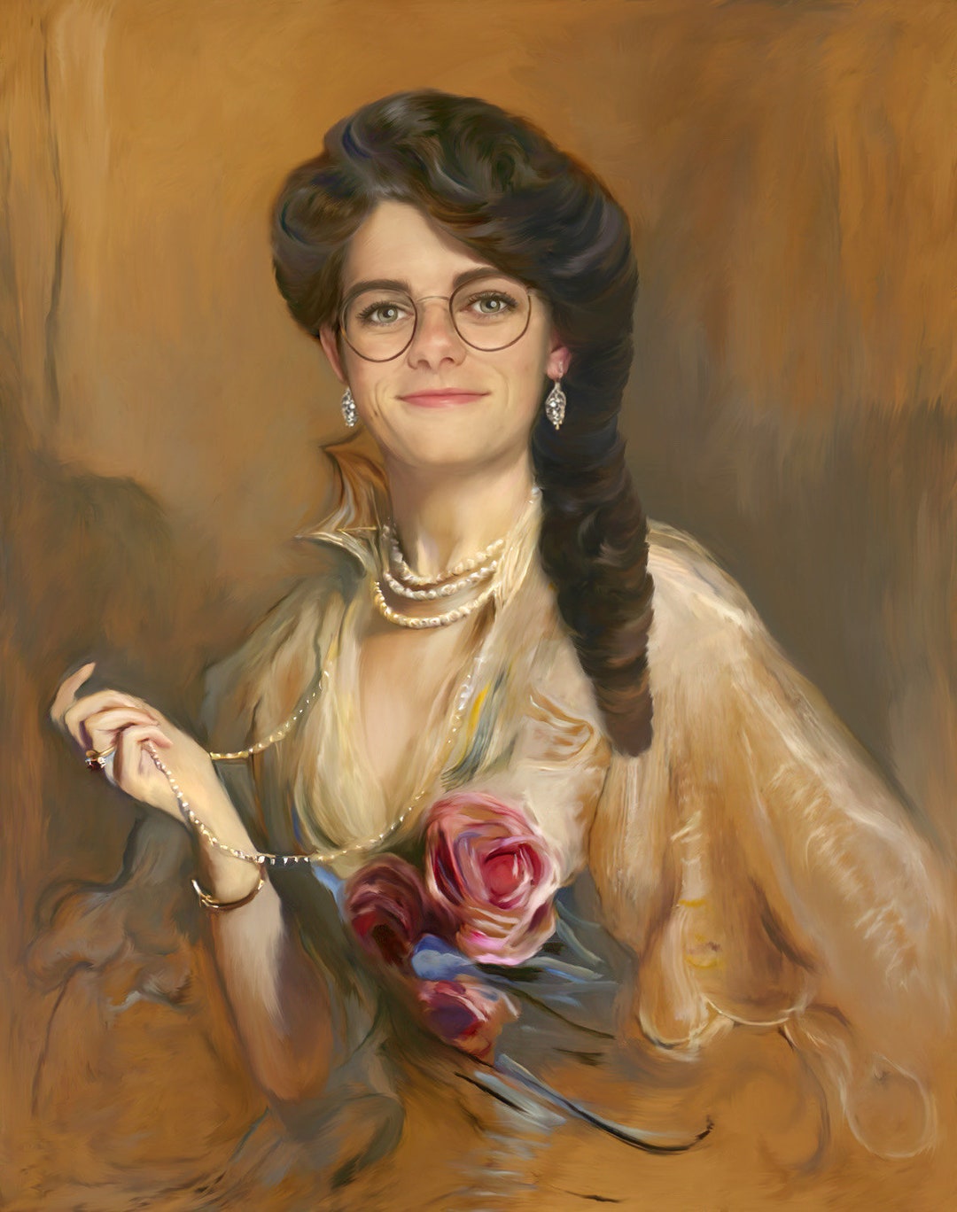 Woman Custom Regency Portrait, Commissioned Art, Digital Hand Painting ...