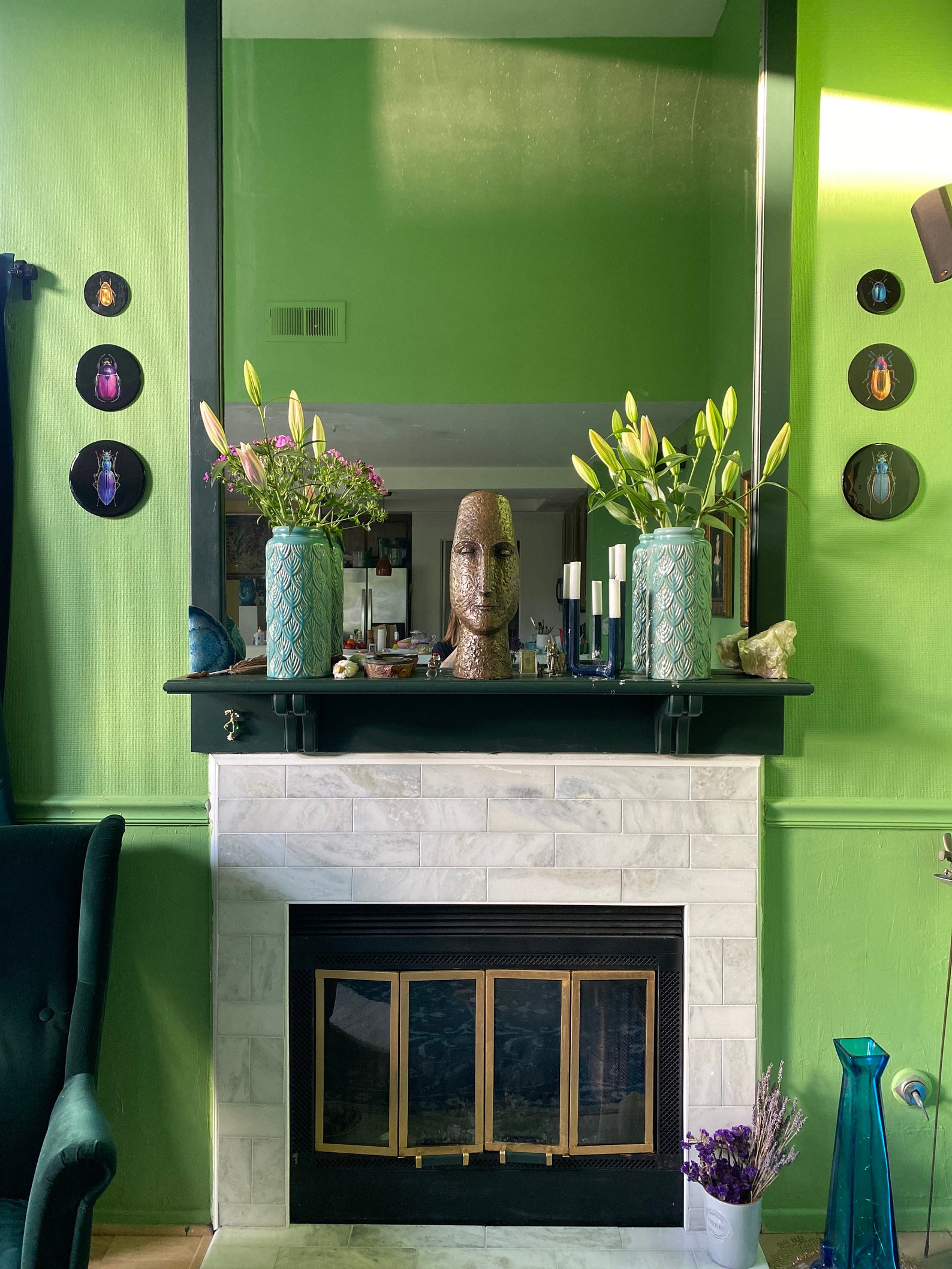 Set of 3 Gold Beetles Wall Decor Insects Round Gold Wall Art - Etsy