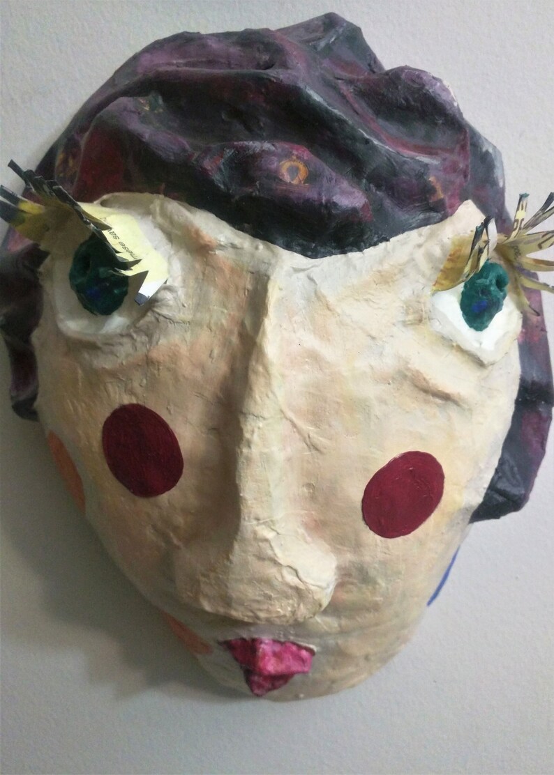 Paper-mâché Sculpture, 3-D Folk Art, "big Curl", Handmade Wall Mount ...