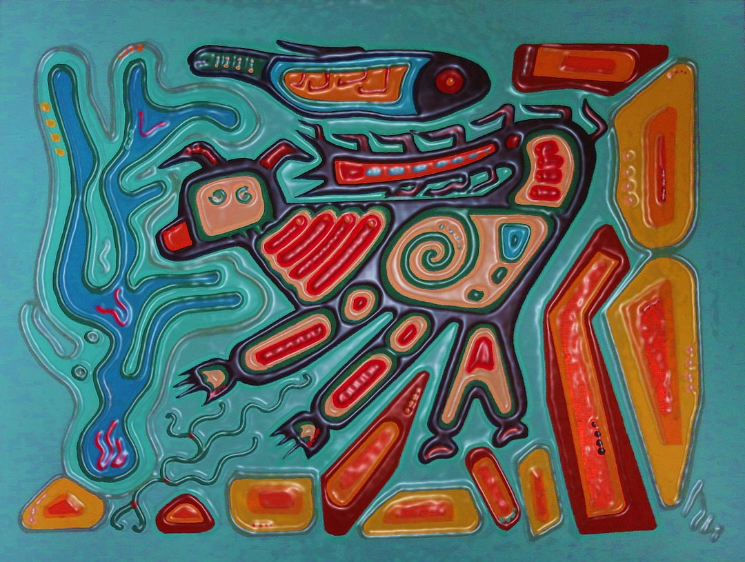 Native Art Print Indigenous Décor, Mishipeshu Water Panther Woodland ...