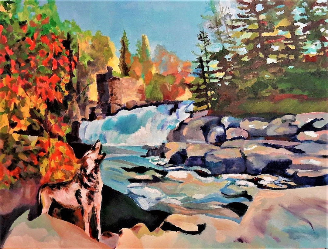 Frame-ready Wolf Song Art Print, Howl of the Wolf at Wendake, Ancestors ...