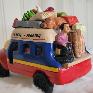 Chiva Bus Terracotta Folk Art, Vintage Columbian Cultural Pottery ...