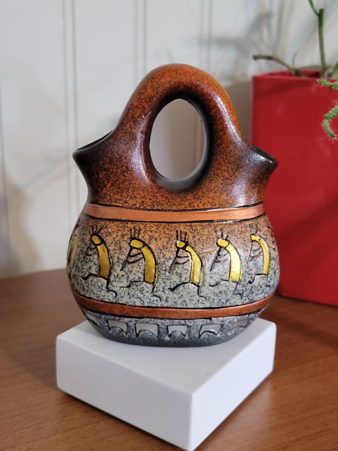 VTG Navajo Native American Wedding Vase Featuring Kokopilli Deity ...
