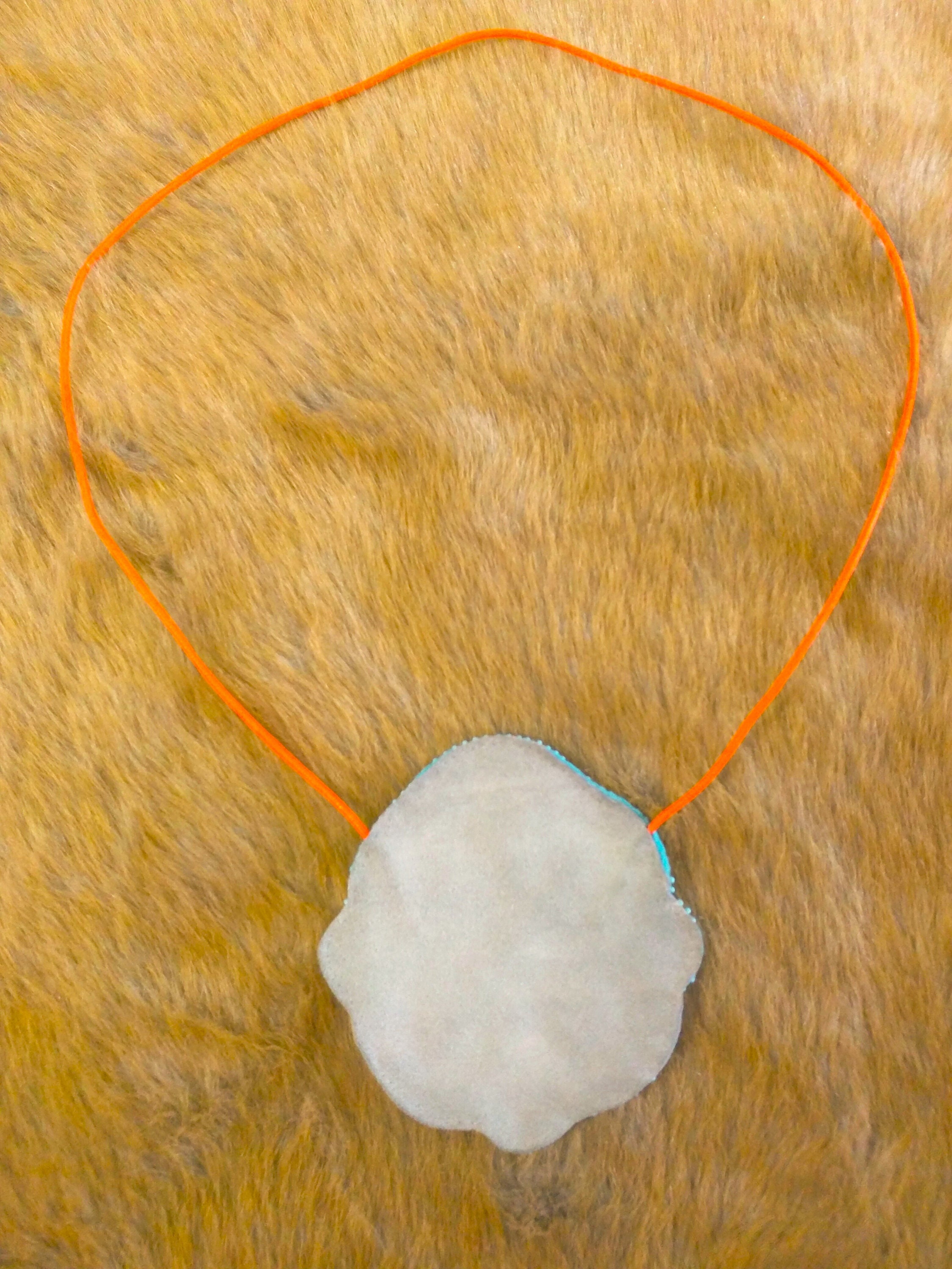 Raised Beadwork, Floral Medallion, Beaded Necklace With Suede Leather ...