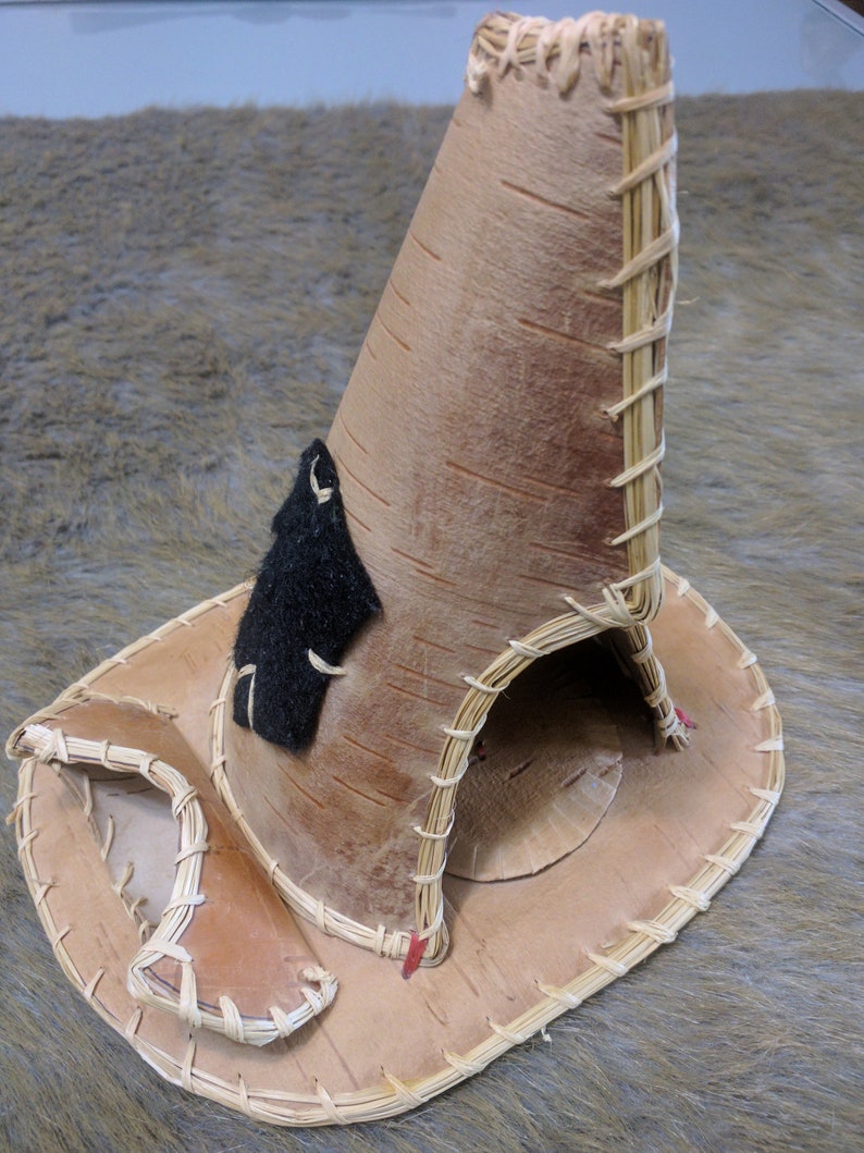 VINTAGE Aboriginal Birch Bark Tipi & Canoe | Indigenous Art ...