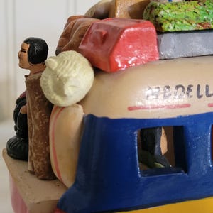 Chiva Bus Terracotta Folk Art, Vintage Columbian Cultural Pottery ...