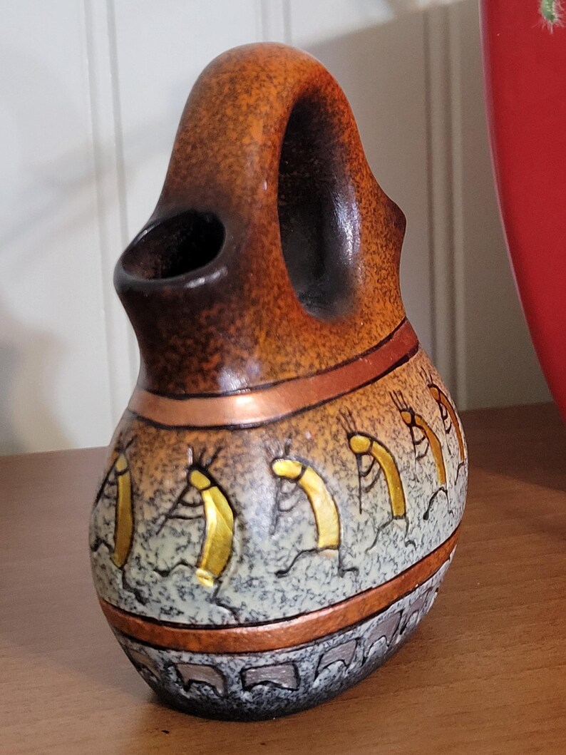 VTG Navajo Native American Wedding Vase Featuring Kokopilli Deity ...