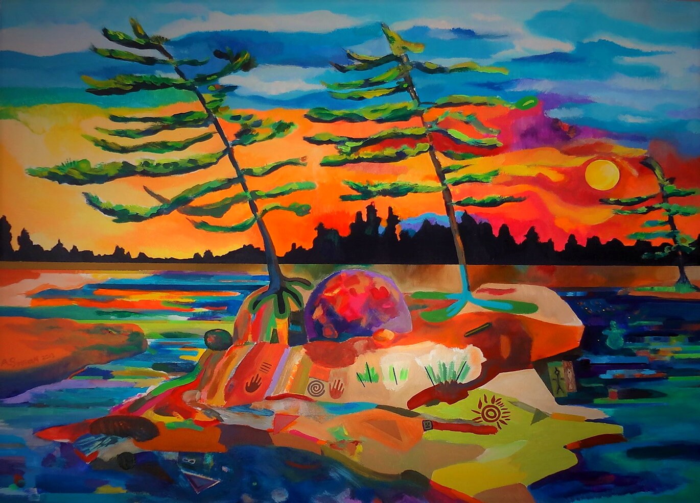 Colourful Native-made Art Print, Wall Art, Home Décor, Landscape by ...