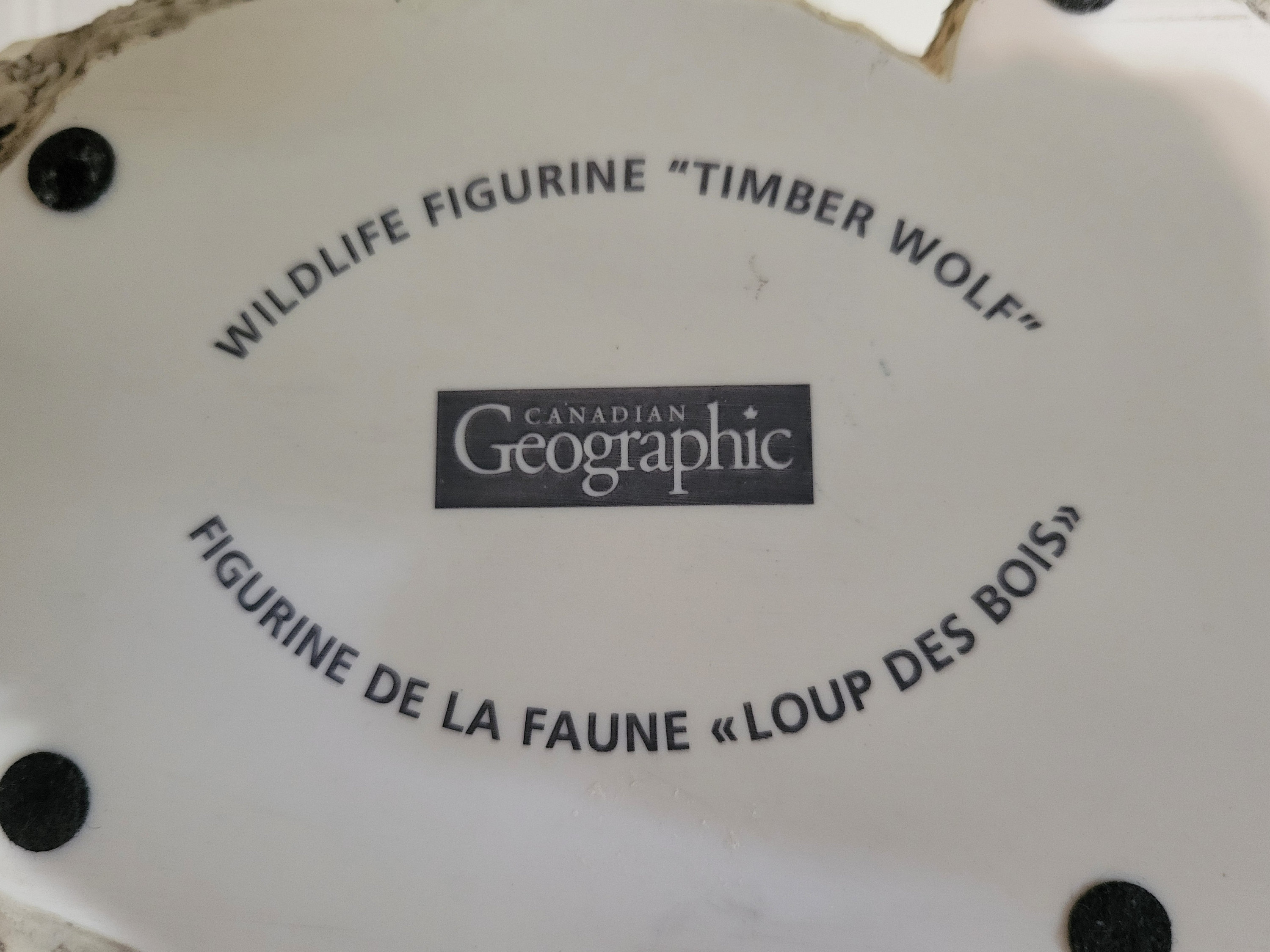 VTG Canadian Geographic Timber Wolf, Hand Painted, Tabletop Wildlife ...