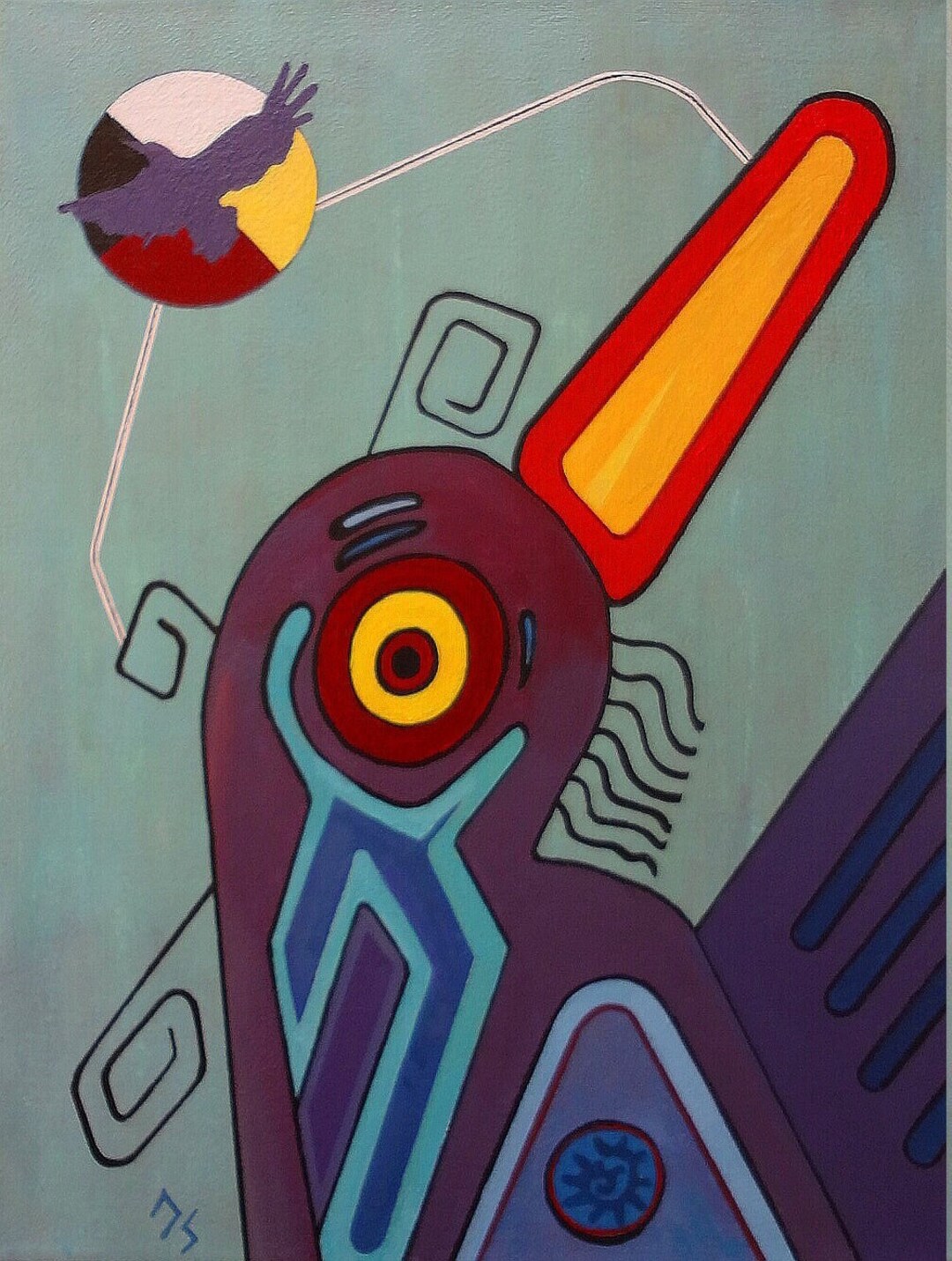 Indigenous Raven Art, Acrylic Painting on Canvas, Medicine Wheel Art ...