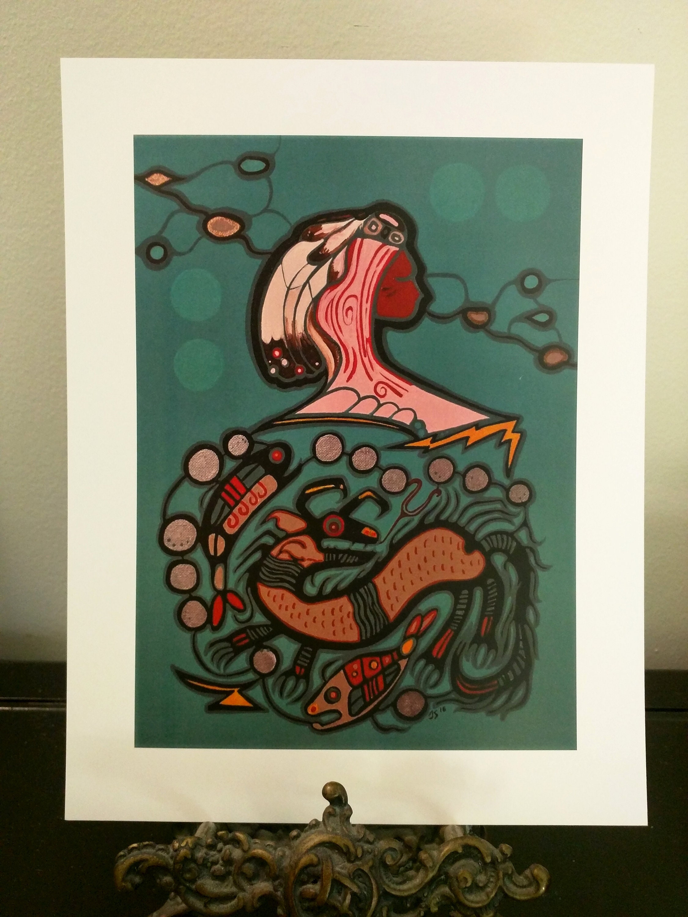 Ojibwe Woodland Art Print: Deshkan Ziibi Female Water Spirit - Etsy