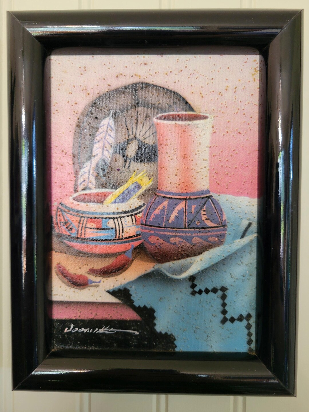 Vintage Navajo Sand Painting, Native American Still Life, Framed - Etsy