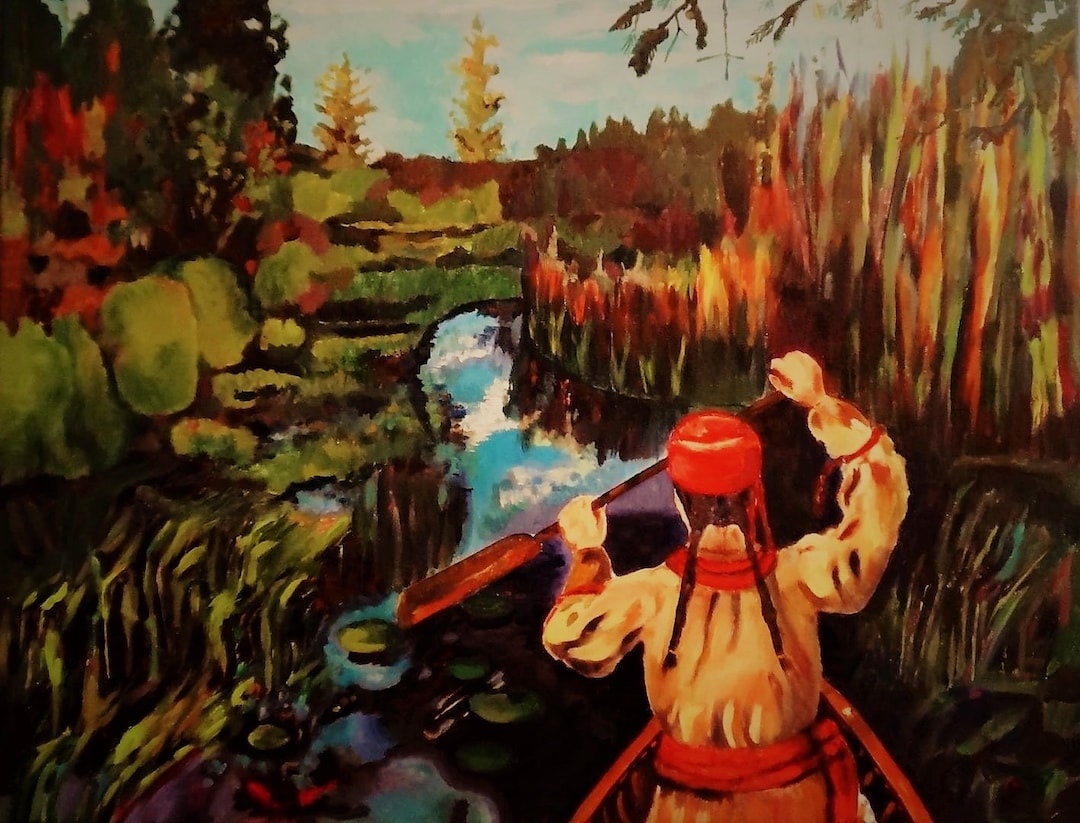 Native Art Print, "lavase Portage", Métis Voyageur, Métis Culture ...