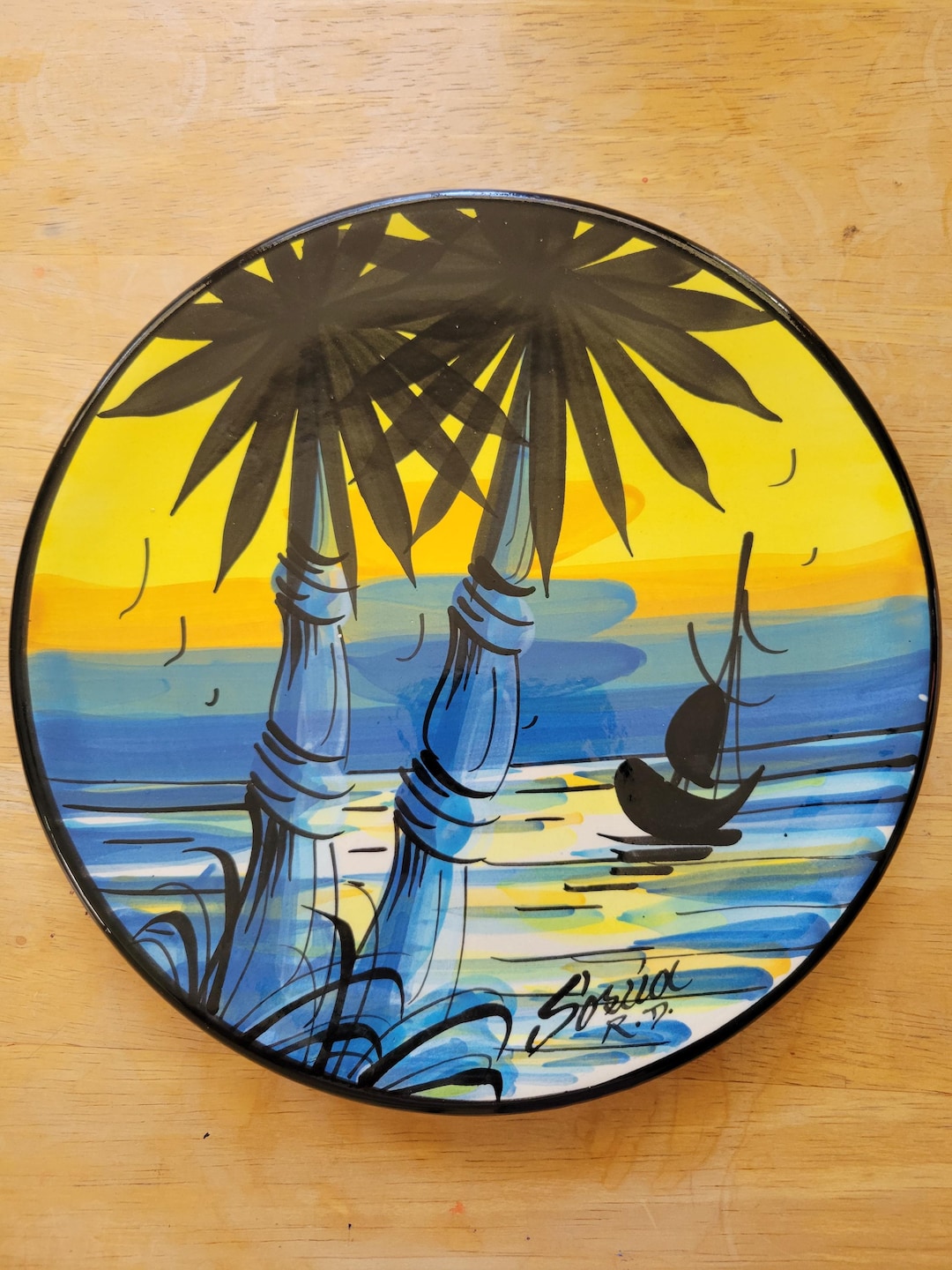 Hand Painted Dominica Pottery: Tropical Beach Coastal Decor - Etsy