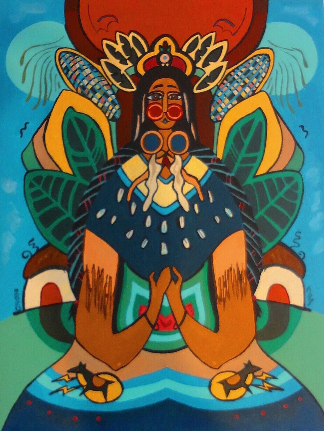 Handcrafted Acrylic Painting, Indigenous Art, Native Art, Home/office ...