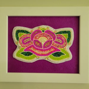 METIS Floral Beadwork Set in Decorative Acrylic Frame, Handcrafted ...