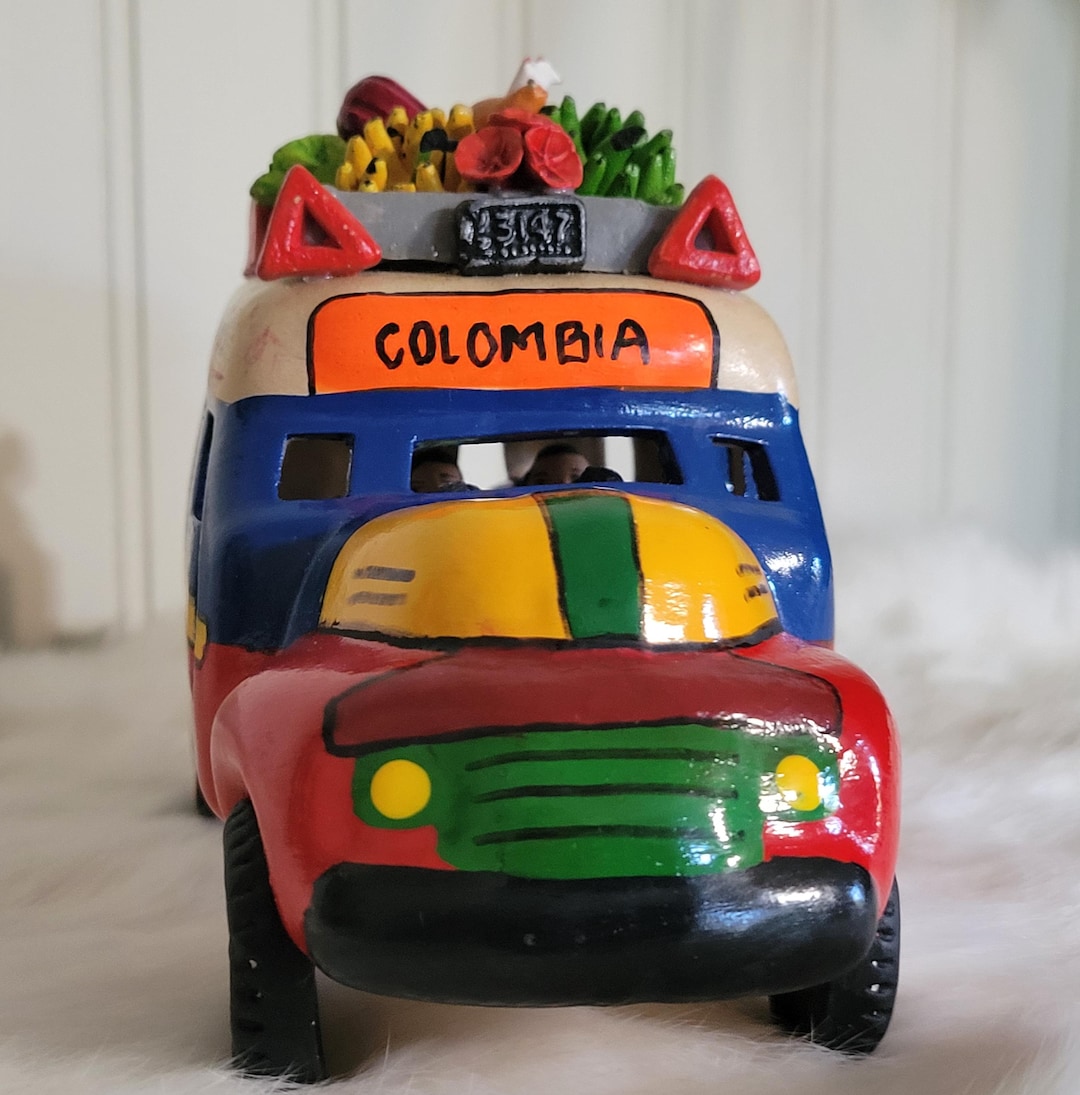 Chiva Bus Terracotta Folk Art, Vintage Columbian Cultural Pottery ...