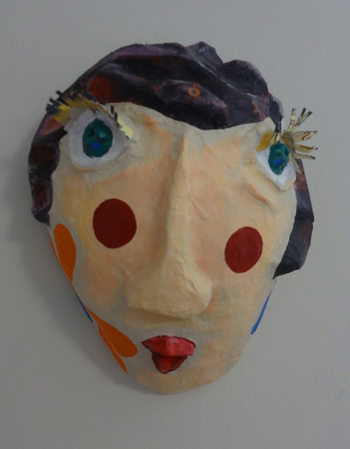 Paper-mâché Sculpture, 3-D Folk Art, big Curl, Handmade Wall Mount ...