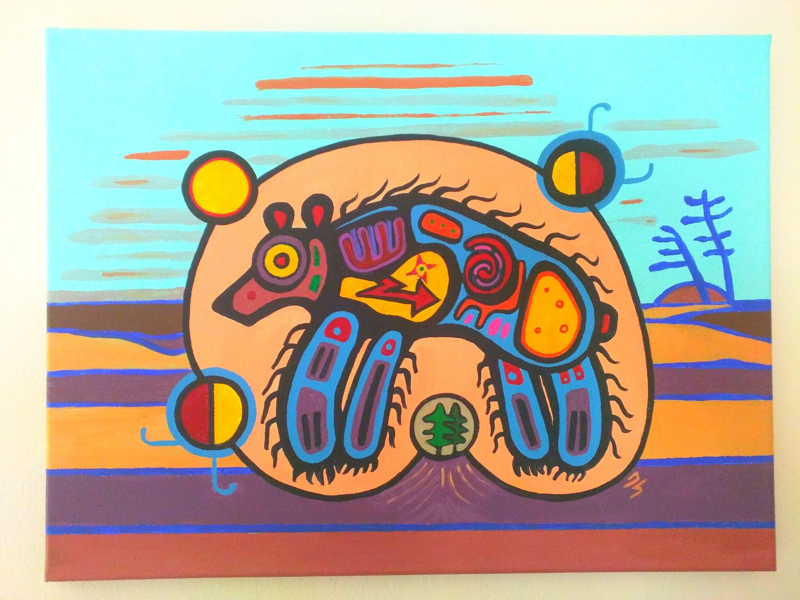 Landscape, Woodland Art, Canadian Indigenous Art, Bear Clan, Native ...