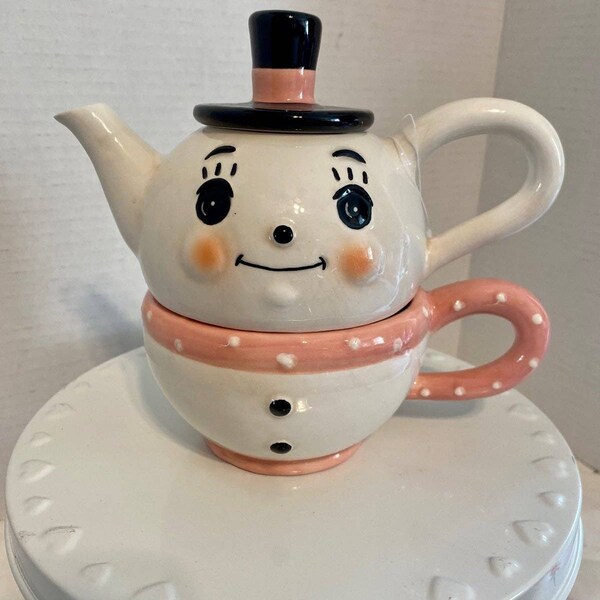 Snowman Teapot - Etsy
