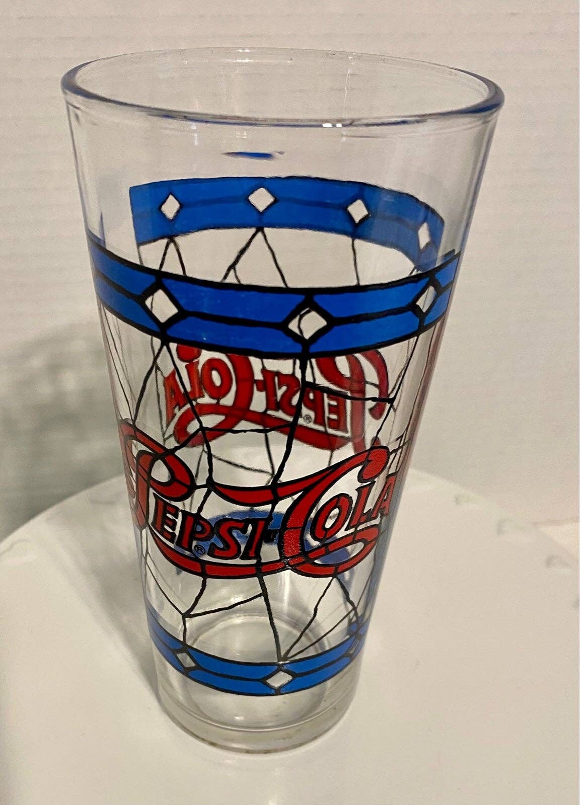 Vintage Pepsi-cola Tiffany Style Stained Glass 12oz. Drinking Glass - Etsy