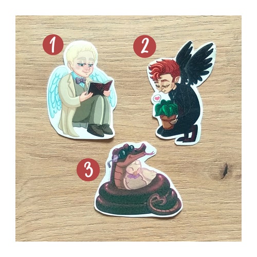 Good Omens Aziraphale & Crowley Stickers - Etsy