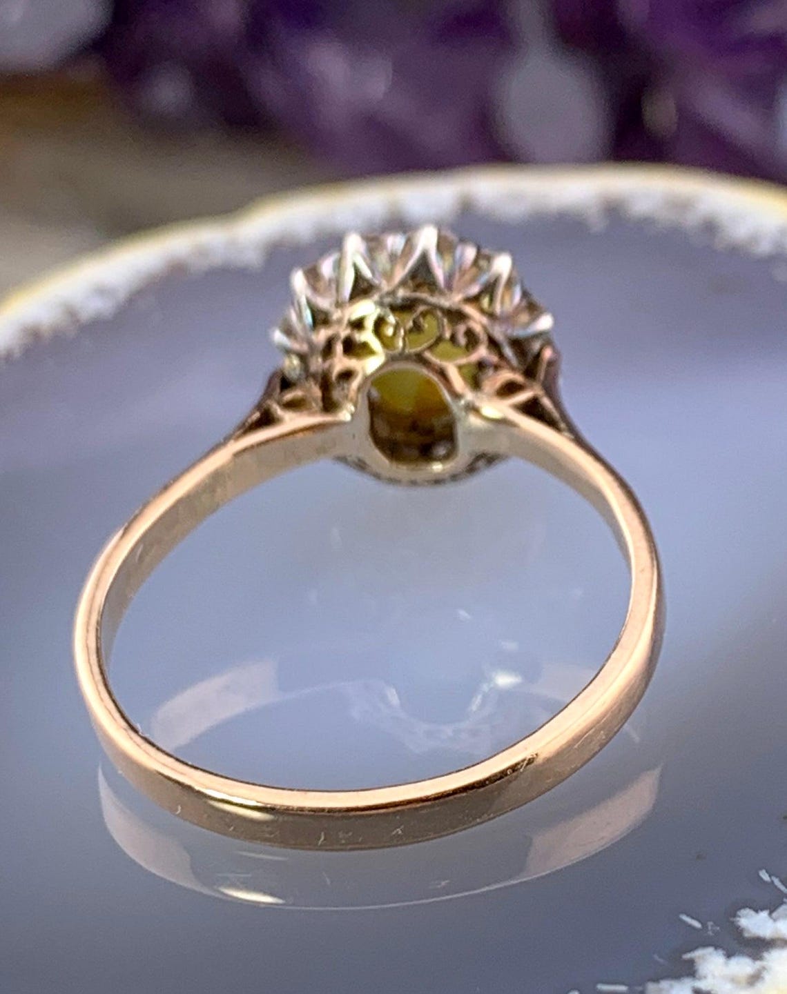 Vintage 12K, Diamond & Cats Eye Chrysoberyl Ring - Etsy