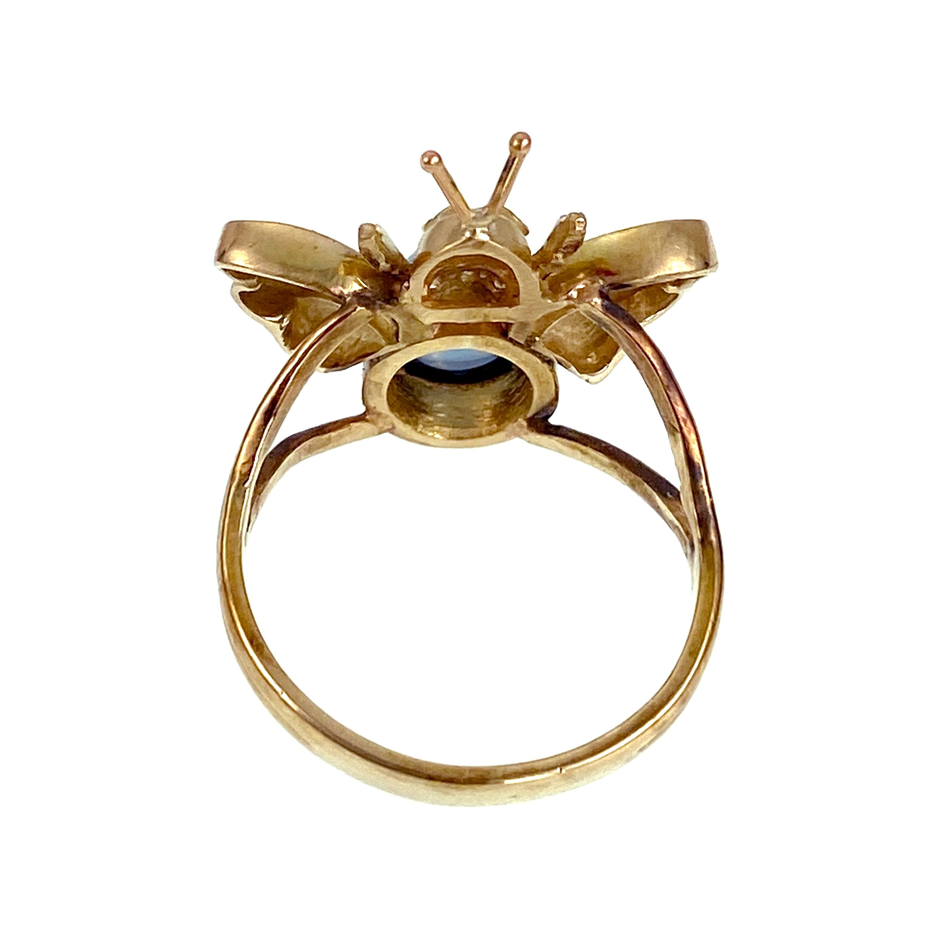 14K, Blue Topaz, Diamond & Ruby Conversion Ring - Etsy